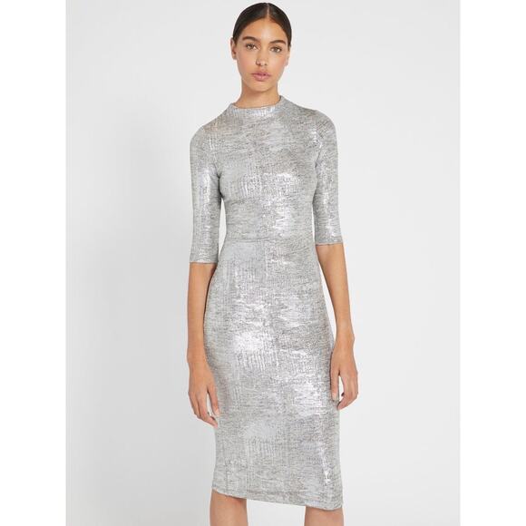 Alice + Olivia | Dresses | Alice Olivia Womens 2 Metallic Silver Delora ...